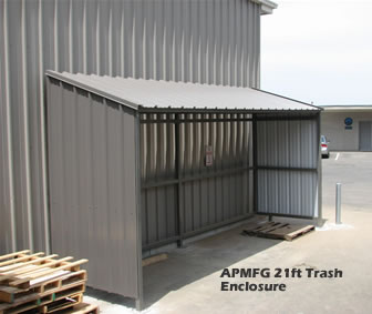 Trash Enclosure metal roof